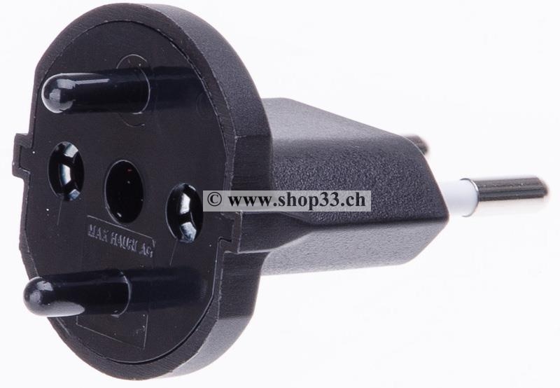 FIX ADAPTER T11 schwarz - 2-poliger Übergangsstecker ohne Erdstift ...